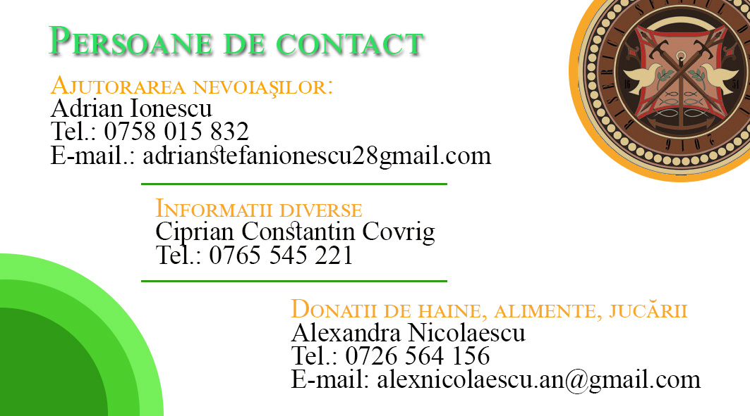 Persoane de contact – Biserica Sfântul Dumitru-Poștă