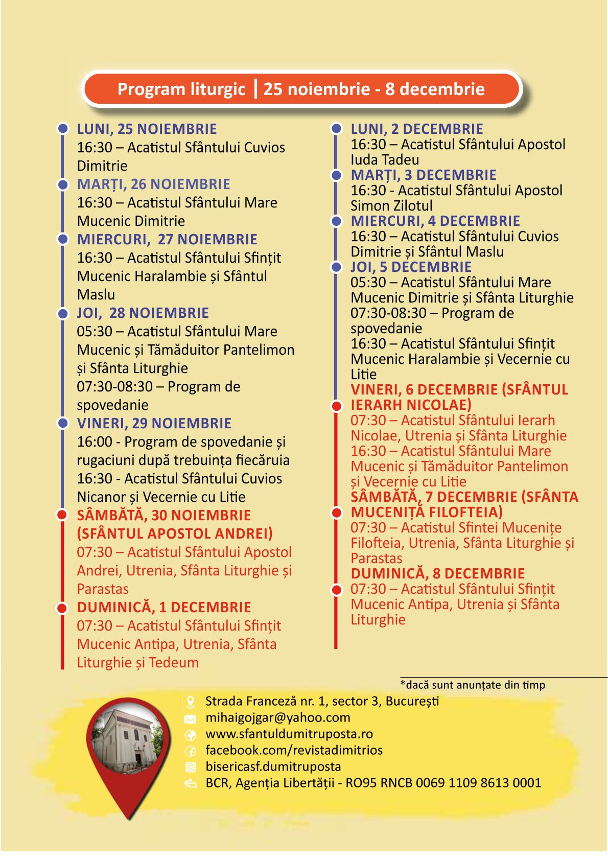 Biserica Sfântul Dumitru-Poștă – Paraclis Universitar